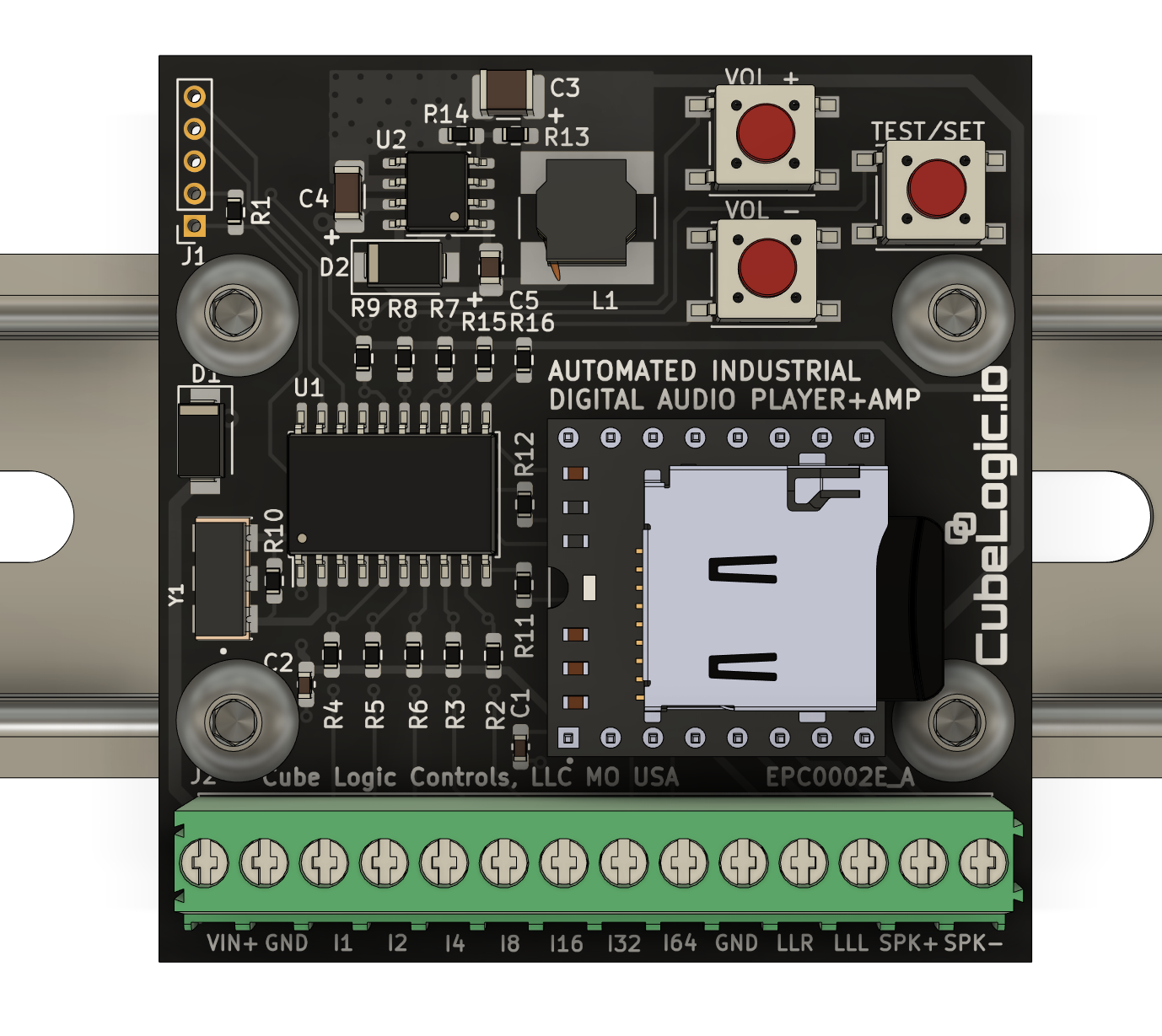 Industrial MP3 Public Address Kiosk Audio Player Pre-Amp or 3W Amplifi ...