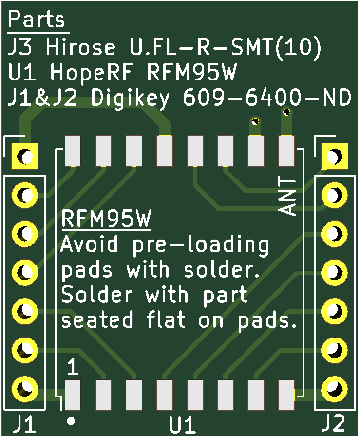 LoRa™ RFM95W/96W/98W Breakout Board with U.FL Connector – Cube Logic ...